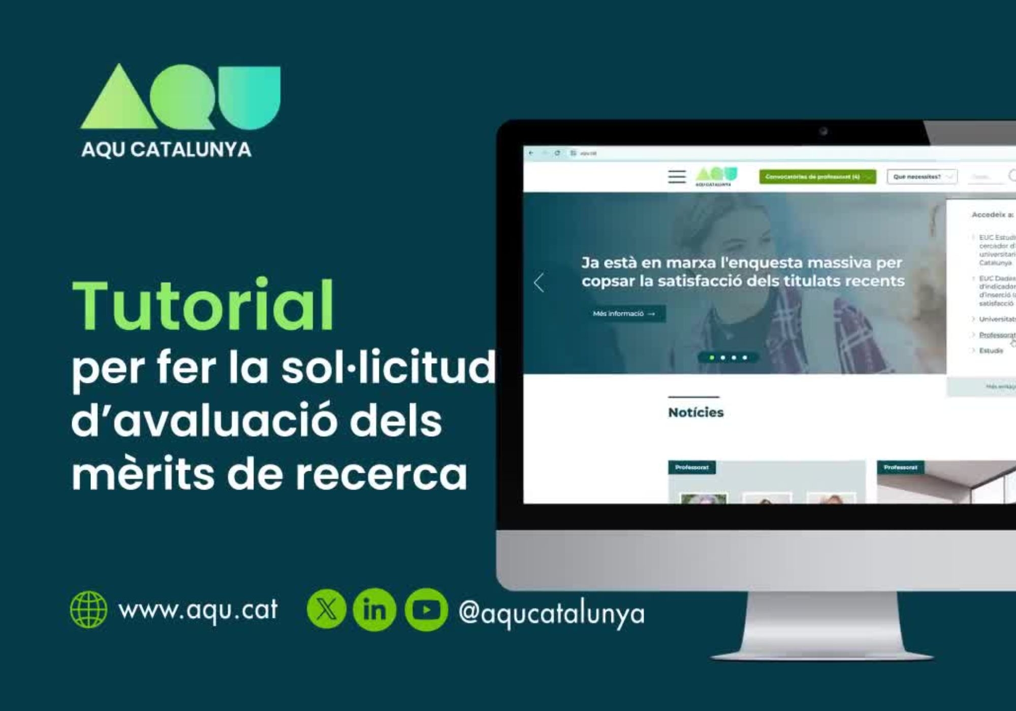 AQU Catalunya publica un vídeo tutorial para ayudar al PDI a formalizar la solicitud de ...